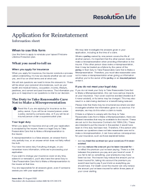 Fillable Online Form 801 Application for Reinstatement and Request to ...