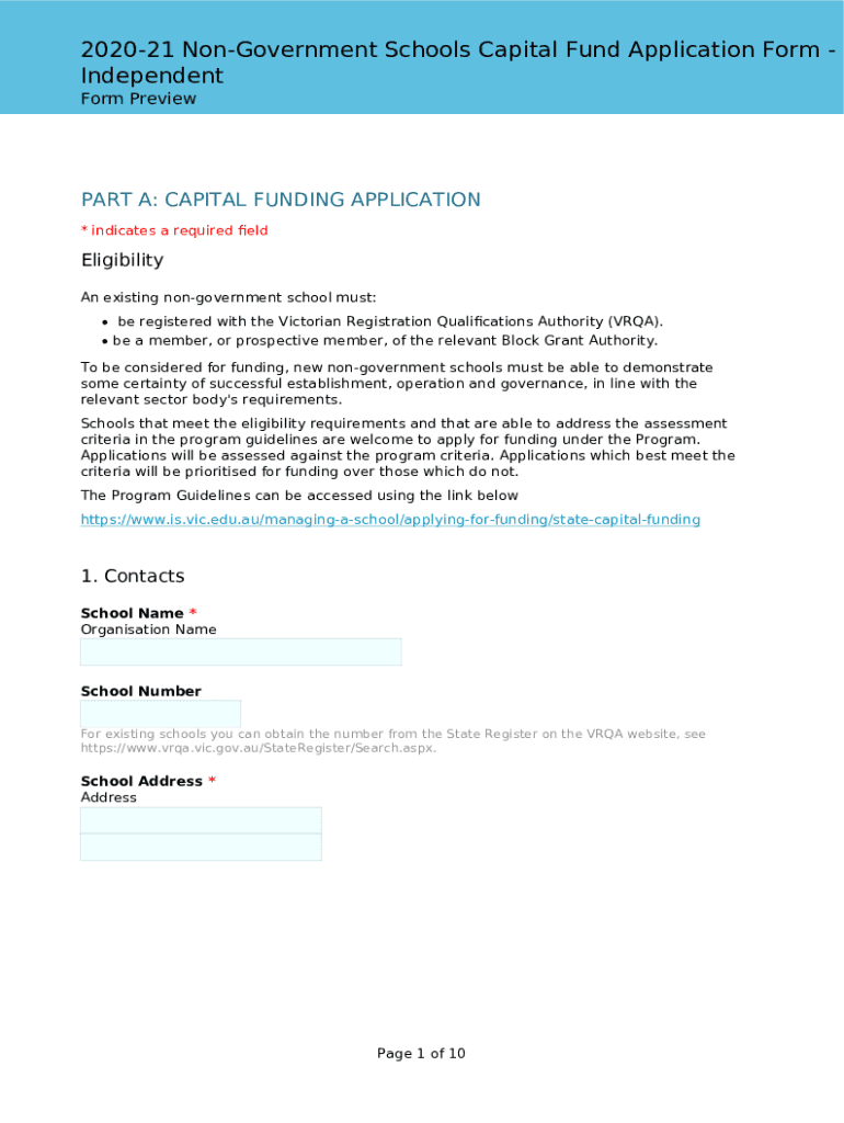 Fillable Online Register an independent school: application form - GOV ...