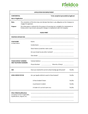 Fillable Online General Guidelines for Creating Job Application Forms ...