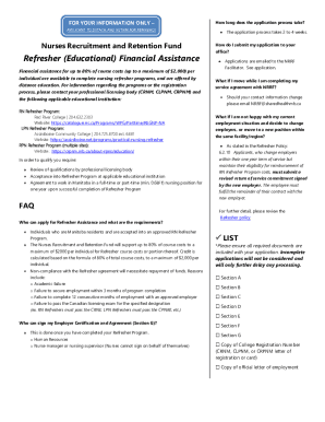 Fillable Online Workforce Recruitment and Retention Fund for adult ...