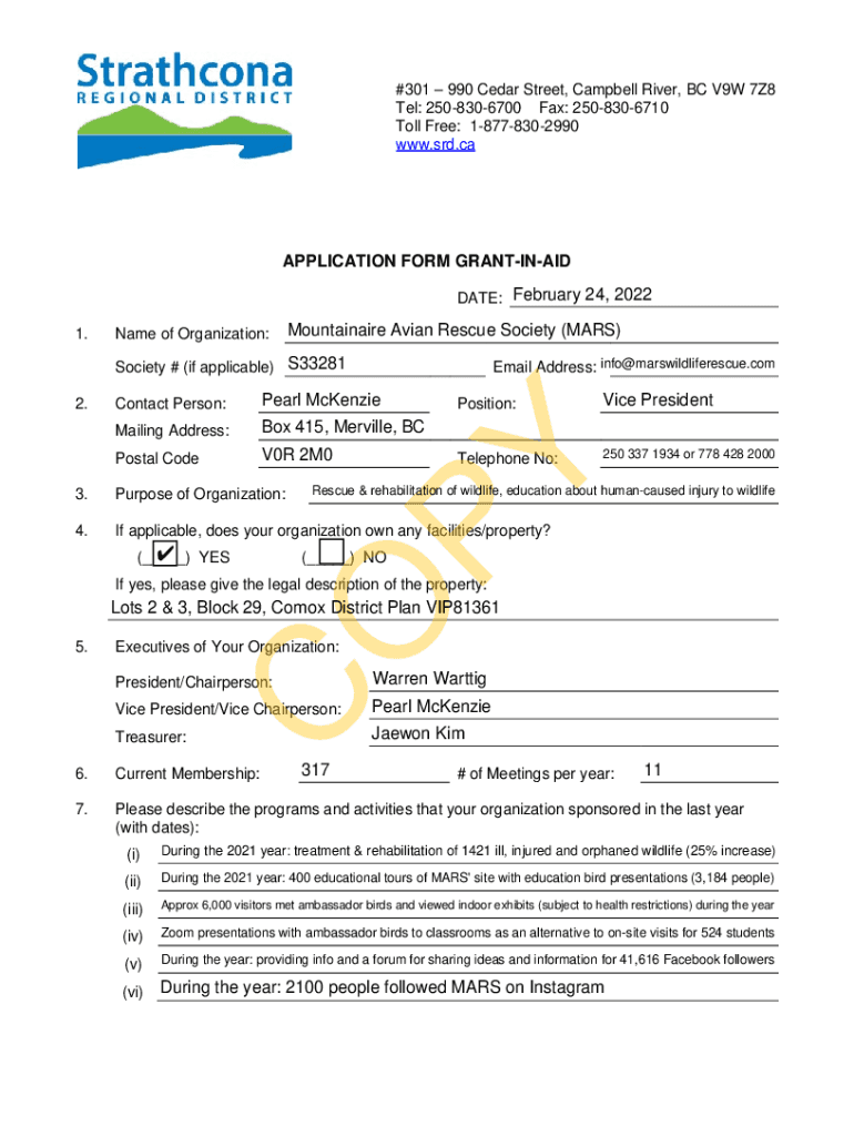 Fillable Online crd grant-in-aid application completion guide Fax Email ...