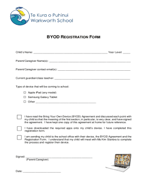 Fillable Online BYOD Registration Form.docx Fax Email Print - pdfFiller