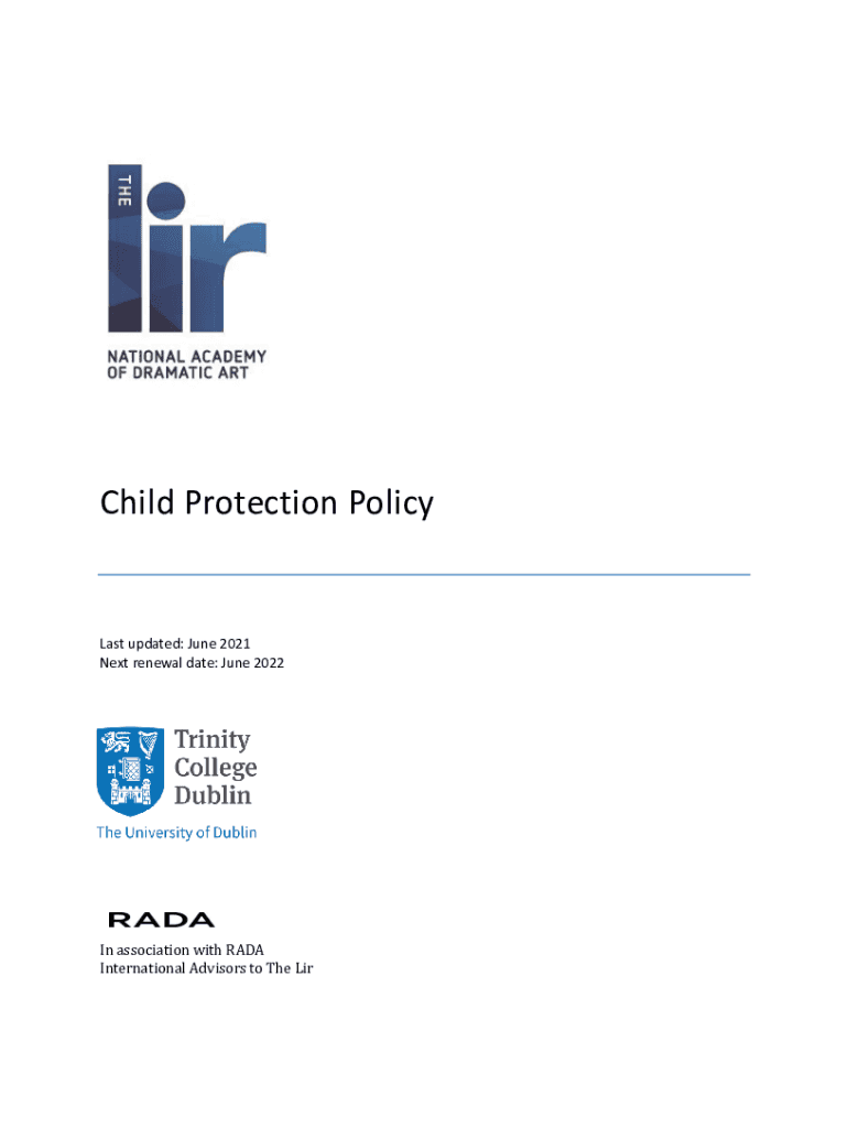 Fillable Online Child Protection Policy - The Lir Academy Fax Email ...