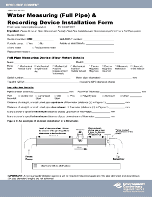 Fillable Online Resource Consent Form - Flowmeter, Datalogger ...
