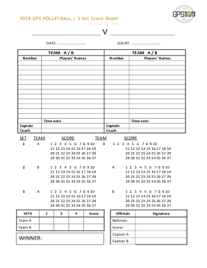 Fillable Online instructions for completing the volleyball score sheet ...