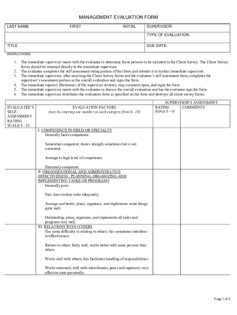 Fillable Online Supervisor Evaluation Form Template - Jotform Fax Email ...