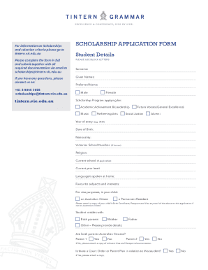 Fillable Online Scholarship Application Form: Google Form Template Fax ...