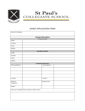 Fillable Online Agent Application Form Fax Email Print - pdfFiller