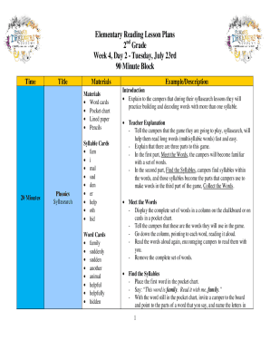 Fillable Online Free Elementary Lesson Plan Word Templates - Page 3 Fax ...