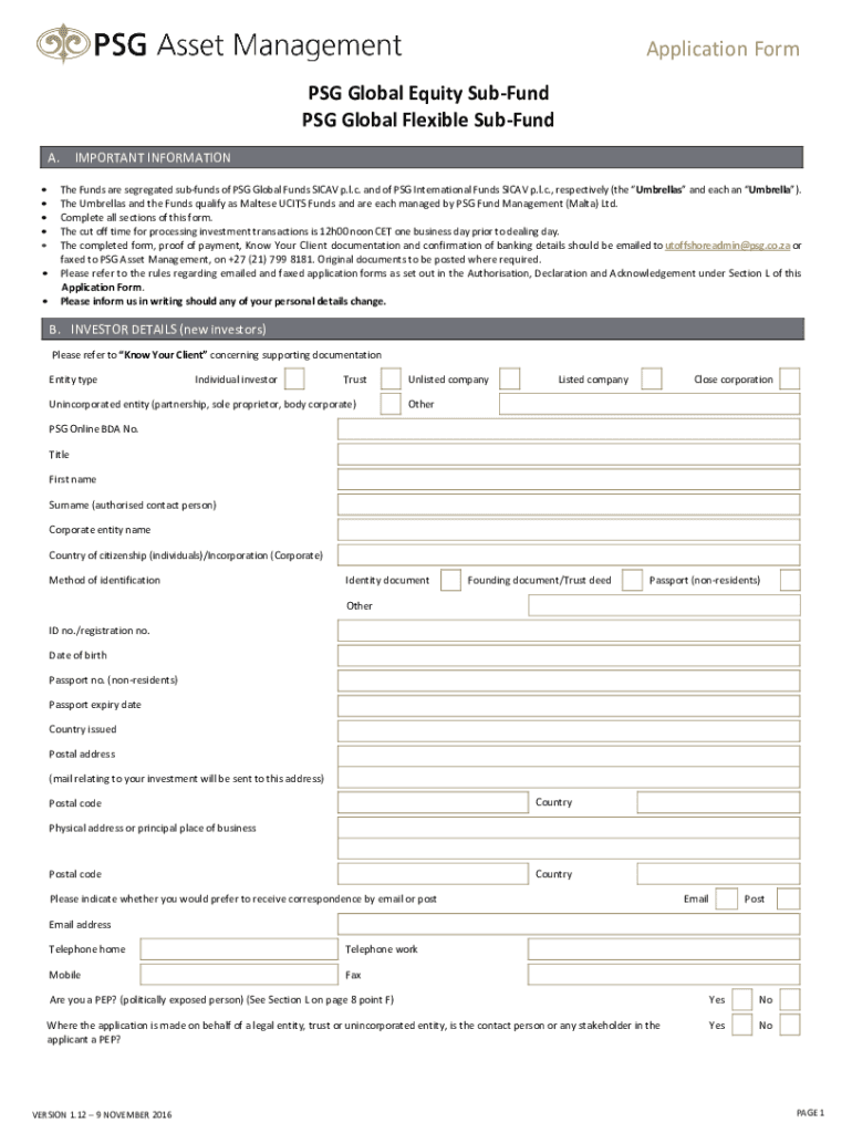 Fillable Online WE ARE DELIGHTED. The partners of the Pictet Group Fax ...