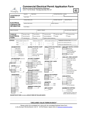 Fillable Online Commercial Electrical Permit Application Form Fax Email ...