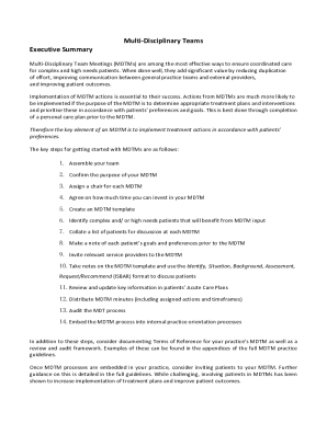 Fillable Online The Multidisciplinary Team (MDT) Approach and Quality ...