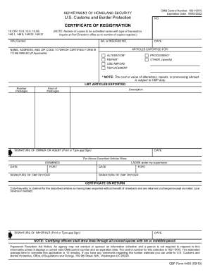 Fillable Online CBP Form 4455 Fax Email Print - pdfFiller