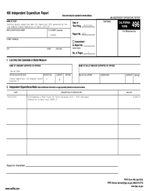Fillable Online apps1 lavote Form 496 - FPPC Fax Email Print - pdfFiller