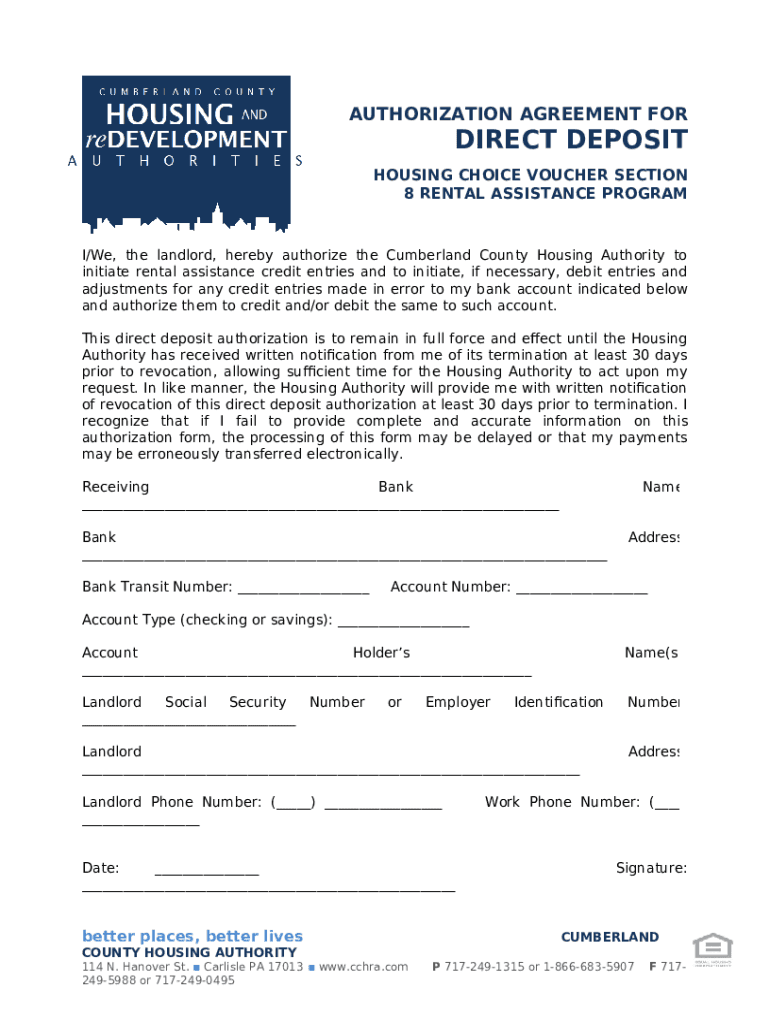 authorization agreement for direct deposit Doc Template | pdfFiller