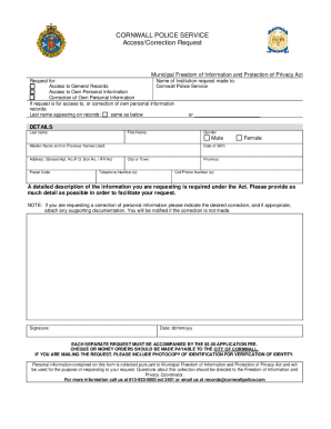 Fillable Online Access / Correction Request - Thunder Bay Police ...