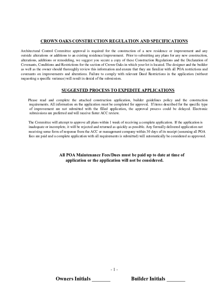 Fillable Online Amended Crown Oaks Deed Restrictions Fax Email Print - pdfFiller