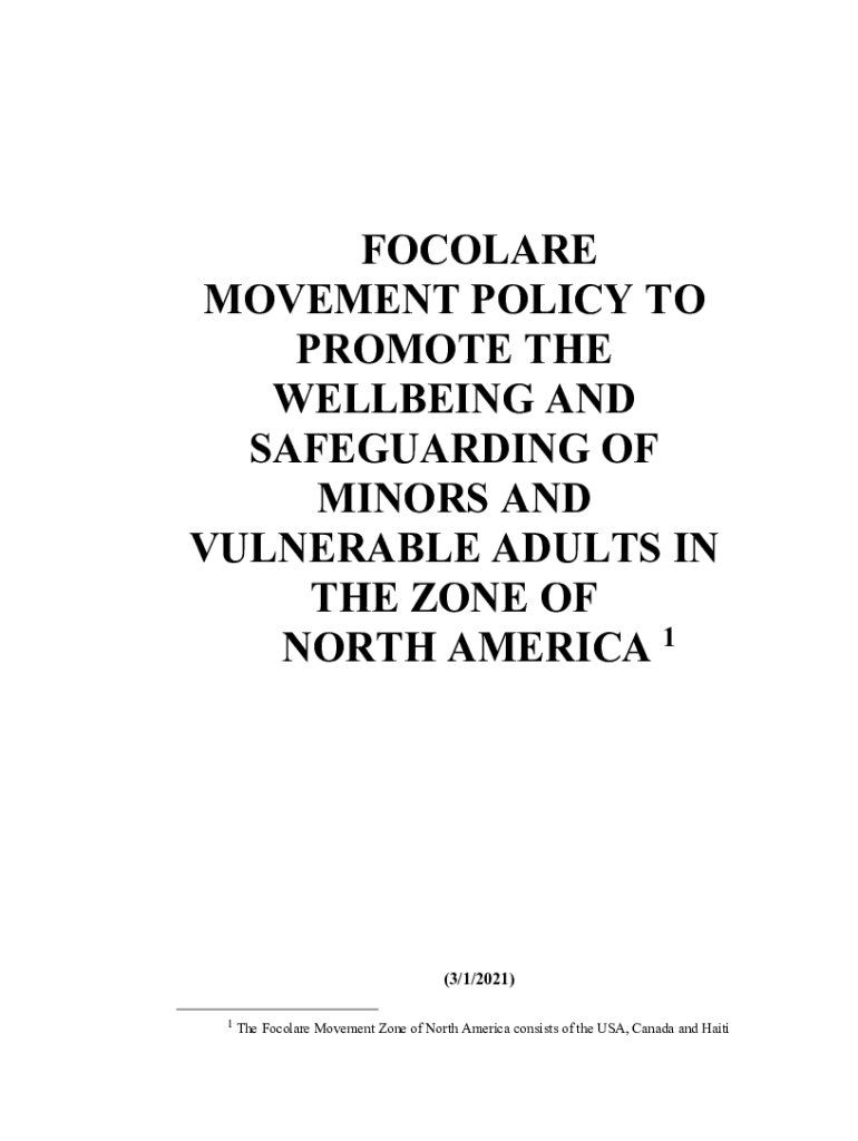 Fillable Online United States of America - Focolare Movement Fax Email ...
