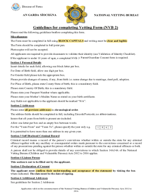 Fillable Online Guidelines-and-Garda-Vetting-Form-NVB-2 ... - Diocese ...