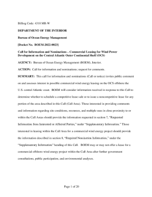 Fillable Online Call for Information and Nominations-Commercial Leasing ...