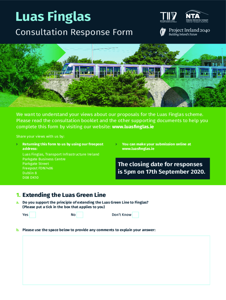 Fillable Online Here's how planned Luas Finglas plan is poor for ...