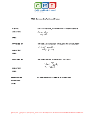 Fillable Online Nursing Practice Guidelines in CHI at Crumlin Fax Email ...