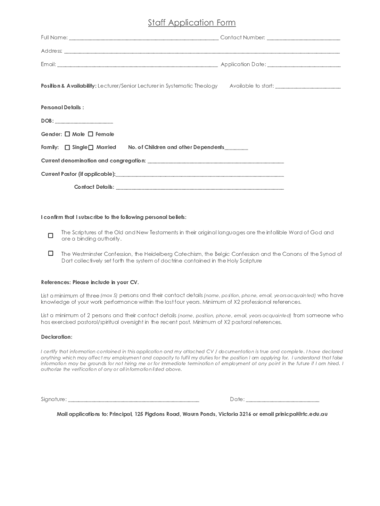 Fillable Online rtc edu How to Write a Job Application Letter: Sample ...