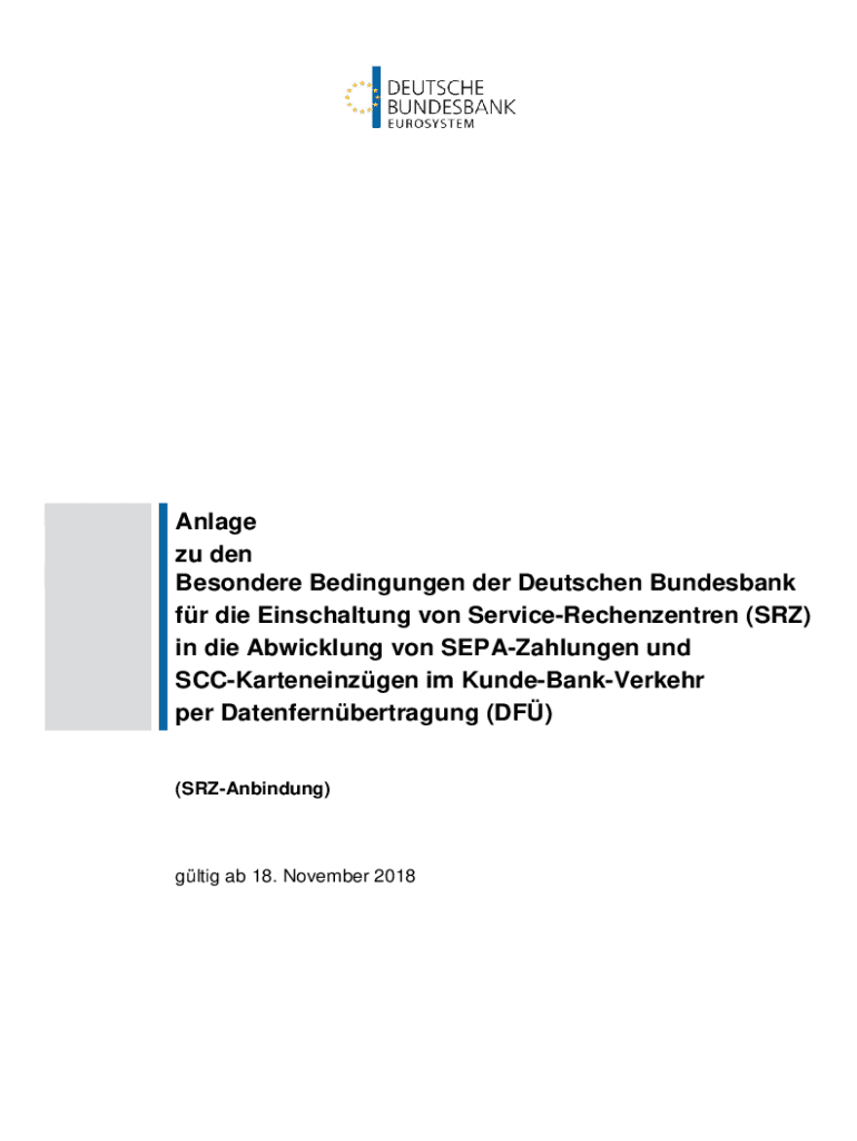 Fillable Online SRZ-BedingungenAnlage - Deutsche Bundesbank Fax Email Print - pdfFiller