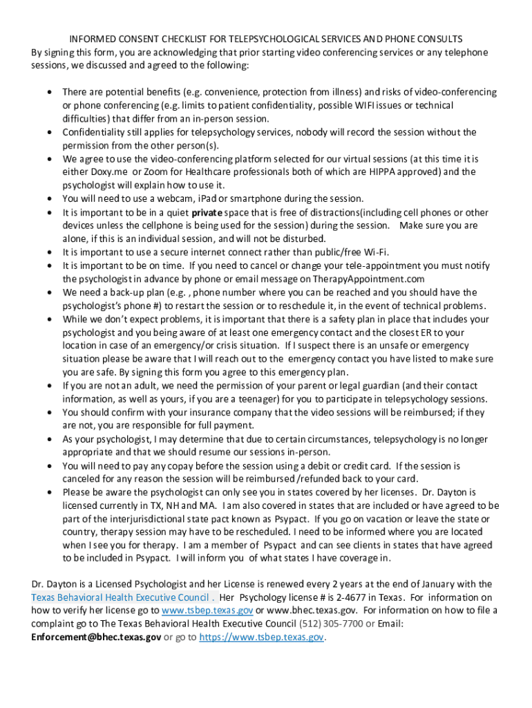 Fillable Online Informed Consent Form Template For Counseling Fax Email ...