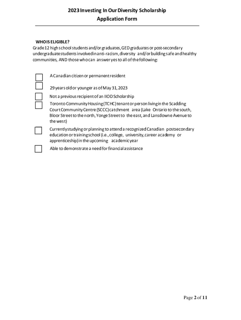 Fillable Online 2023 Investing In Our Diversity Scholarship Application Form Fax Email Print ...