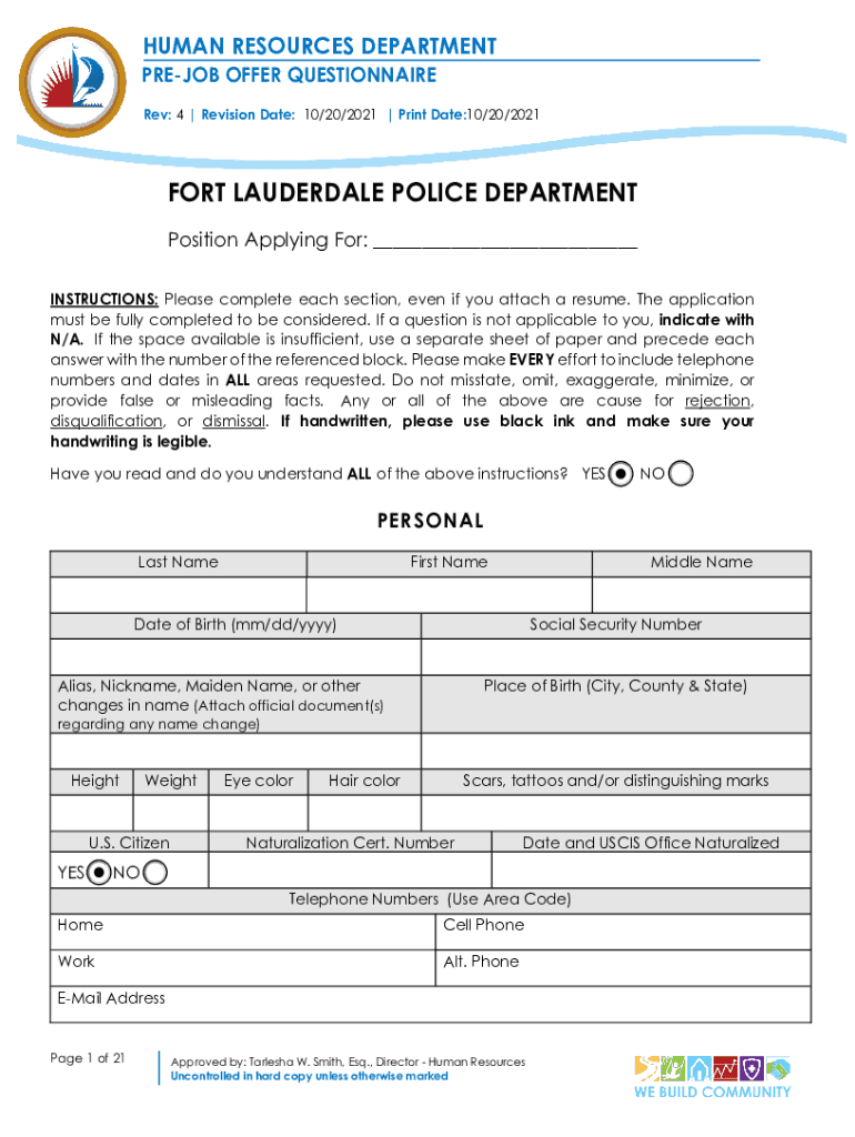 Fillable Online FORT LAUDERDALE POLICE DEPARTMENT Fax Email Print - pdfFiller
