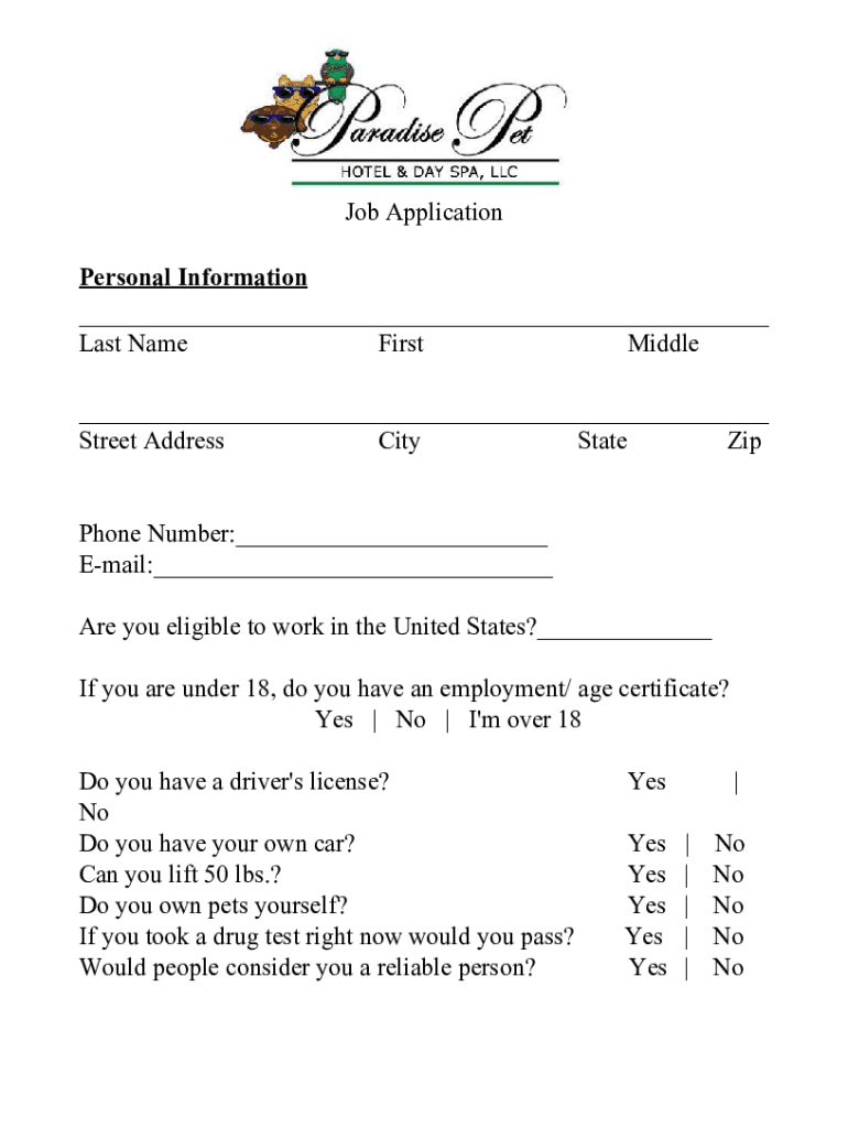 Fillable Online Job Applications Asking About Work Authorization Fax Email Print - pdfFiller