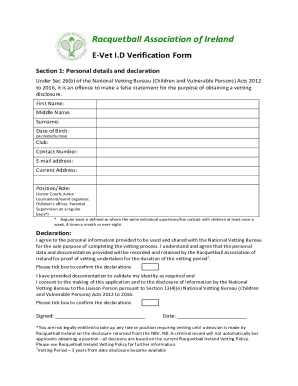 Fillable Online Form NVB 1 Vetting Invitation - Safeguarding Children ...