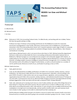 Fillable Online TAPS: The Accounting Podcast Series - University of ...