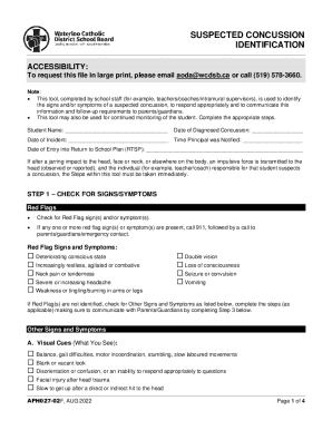 Fillable Online Sample Tool to Identify a Suspected Concussion Fax ...