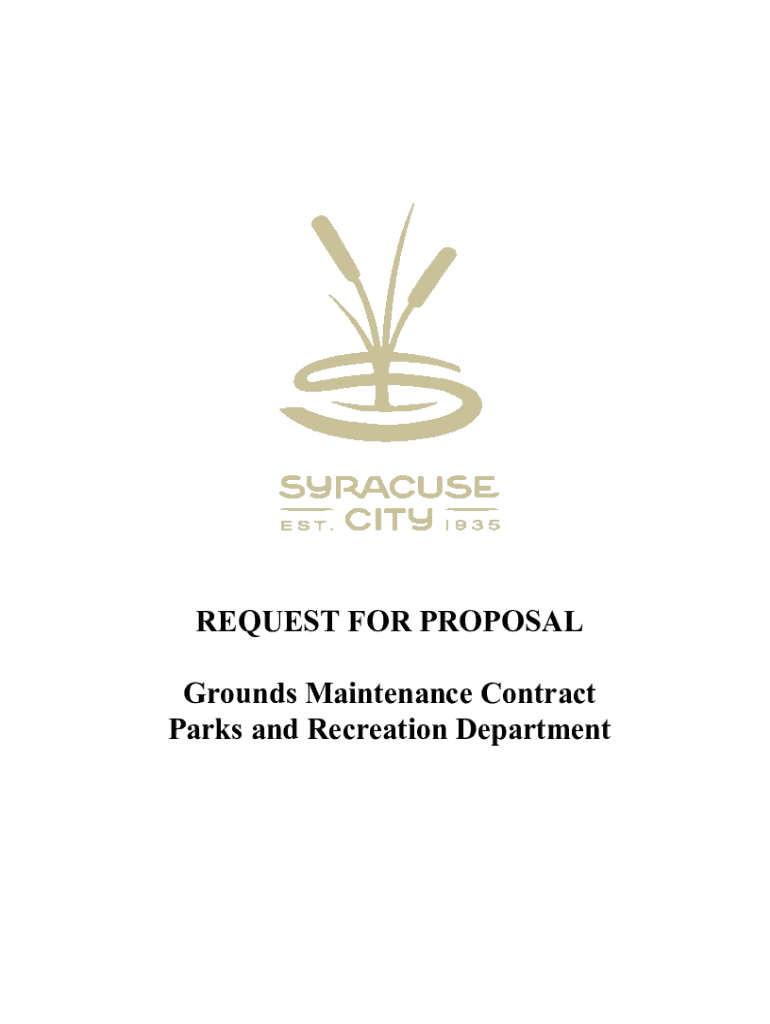 Fillable Online REQUEST FOR PROPOSAL Grounds Maintenance Contract Parks ...