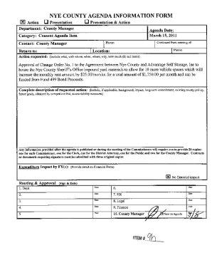 Fillable Online NYE COUNTY AGENDA INFORMATION FORM TEM #jj Fax Email ...