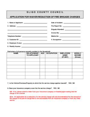 Fillable Online Fire Service Forms - Sligo County Council Fax Email ...