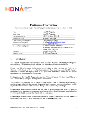 Fillable Online Participant Information Sheet/Consent Form - Parent ...