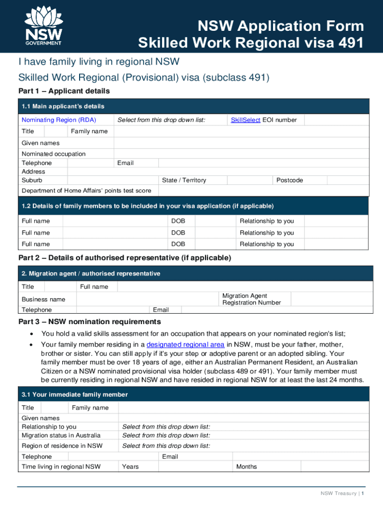 Fillable Online rdahunter org 3.docx - NSW Application Form Skilled Work Regional visa... Fax ...