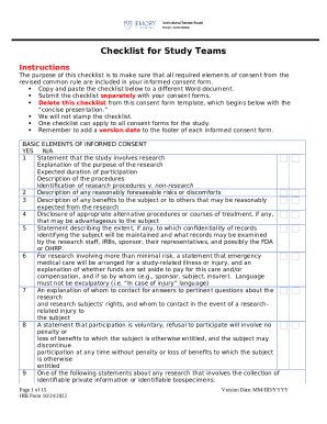 Worksheet and Checklist to Evaluate a Consent Document Doc Template ...