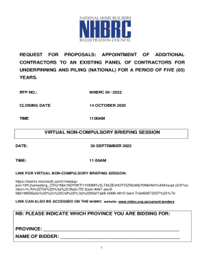 Fillable Online request for proposals: appointment of additional ...