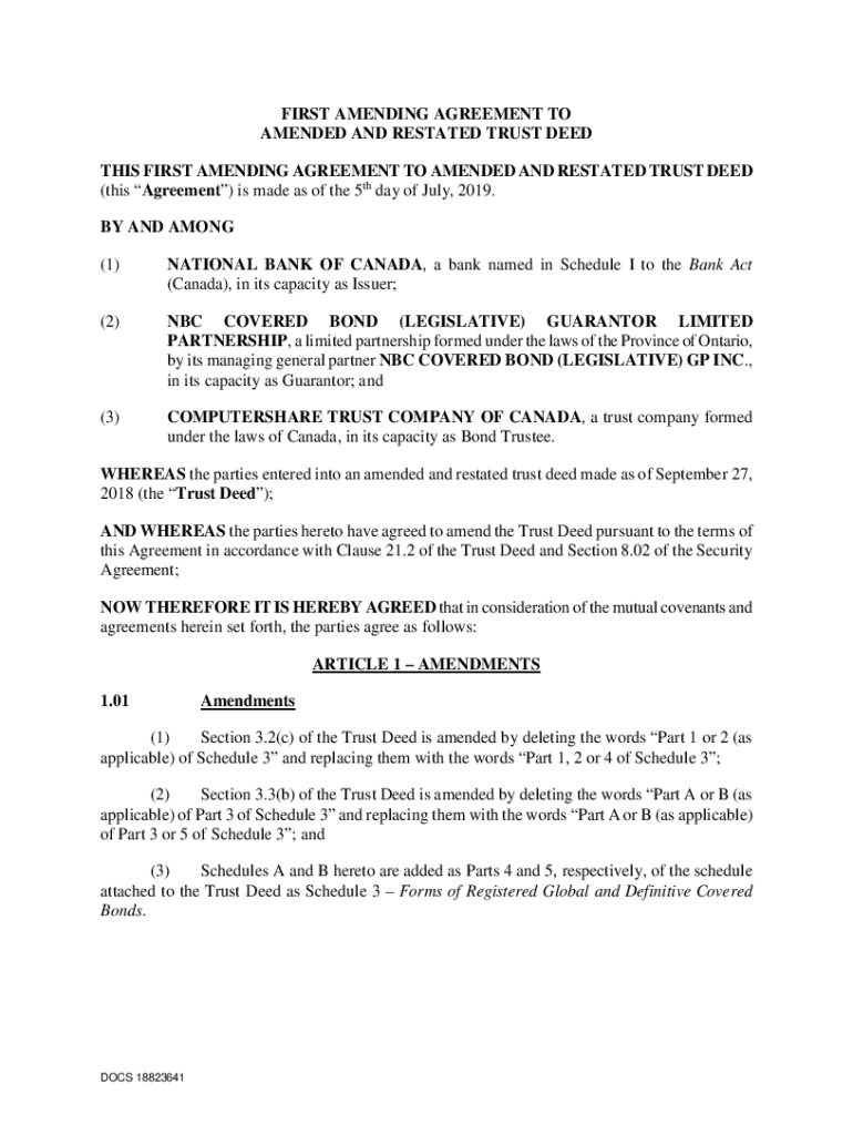 Fillable Online First Amendment to Deed of Trust DefinitionLaw Insider ...