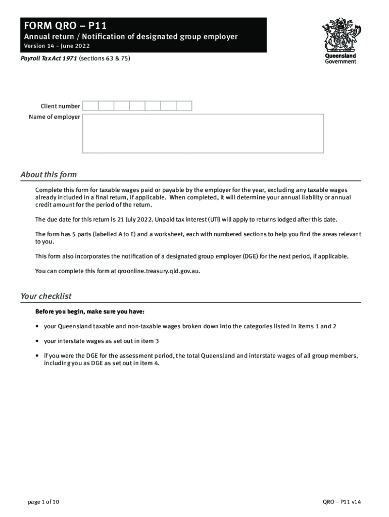 Fillable Online Form 11 Annual return / Notification of designated ...