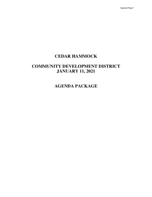 Fillable Online Community Development District - Hammock Reserve CDD ...