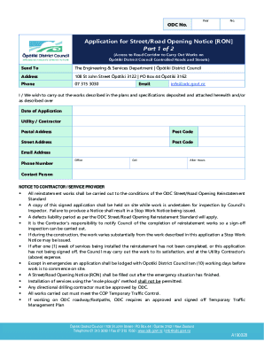 Fillable Online Corridor Access Request, Kaipara District Council Fax ...