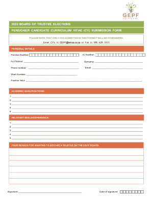Fillable Online Pensioner-Election-CV-Form-Approved.pdf - GEPF Fax ...