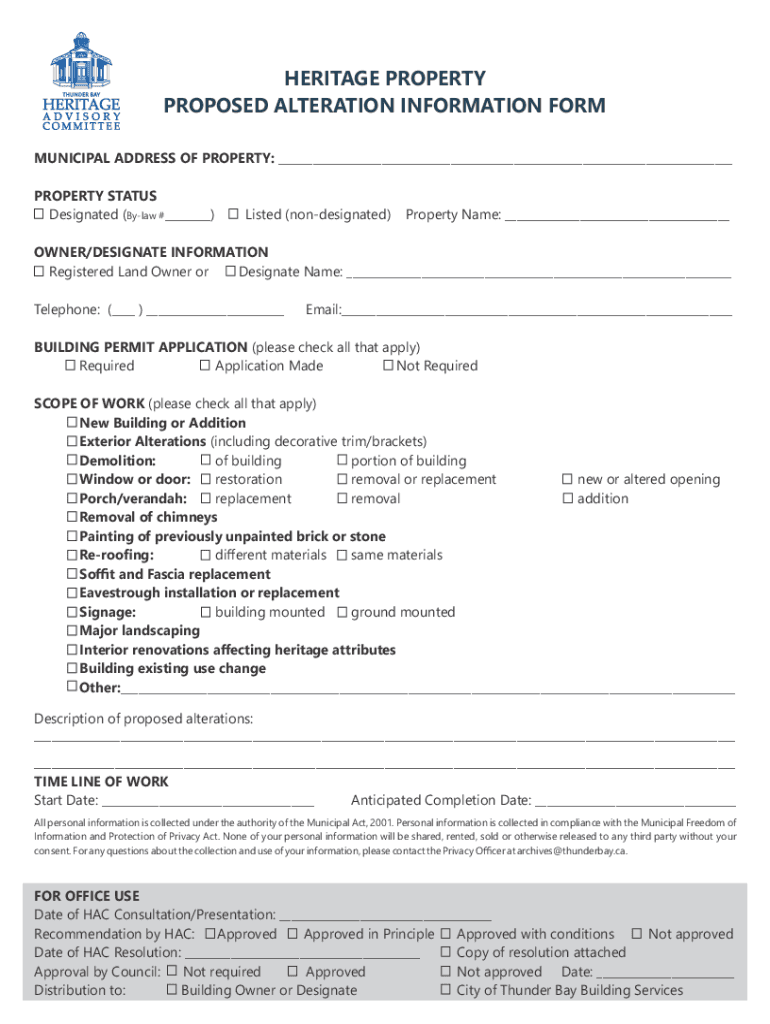 Fillable Online City of London Heritage Alteration Permit Application Form Fax Email Print ...