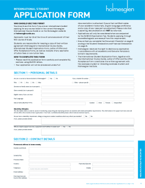 Fillable Online holmesglen edu Holmesglen Application Form - Study ...