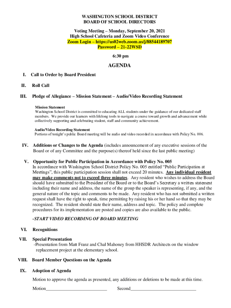 Fillable Online Agendas - Rivendell Interstate School District Fax Email Print - pdfFiller